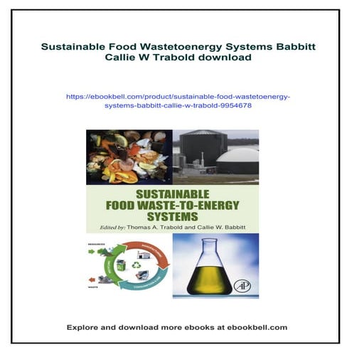 Sustainable Food Wastetoenergy Systems Babbitt Callie W Trabold | PDF