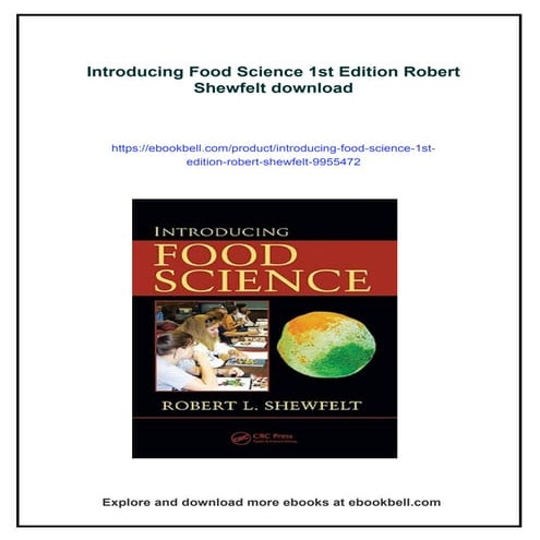 Introducing Food Science 1st Edition Robert Shewfelt | PDF