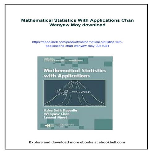 Mathematical Statistics With Applications Chan Wenyaw Moy | PDF