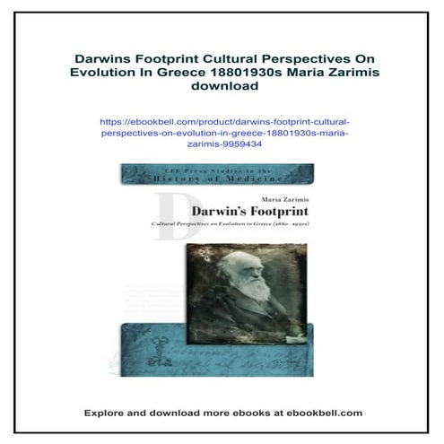 Darwins Footprint Cultural Perspectives On Evolution In Greece ...