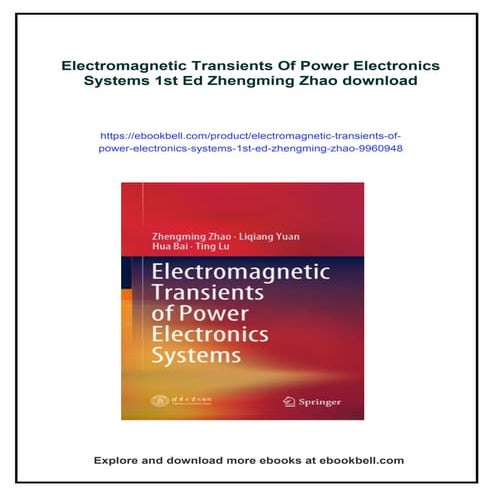 Electromagnetic Transients Of Power Electronics Systems 1st Ed Zhengming Zhao | PDF