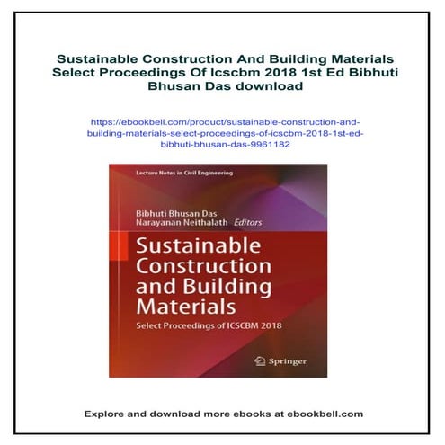 Sustainable Construction And Building Materials Select Proceedings Of ...
