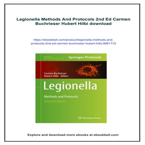 Legionella Methods And Protocols 2nd Ed Carmen Buchrieser Hubert Hilbi ...