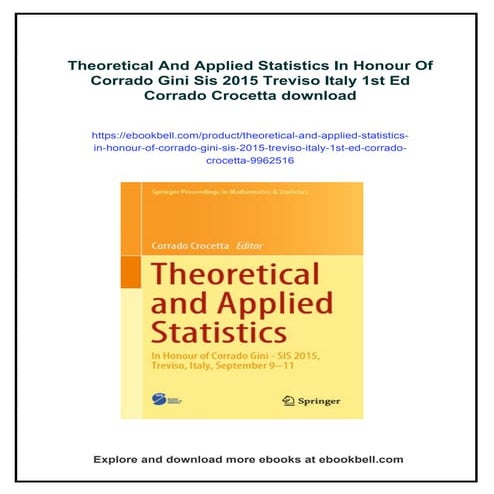 Theoretical And Applied Statistics In Honour Of Corrado Gini Sis 2015 ...