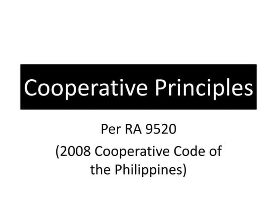 Co operative principles | PPT
