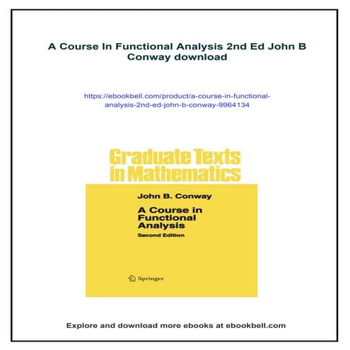 A Course In Functional Analysis 2nd Ed John B Conway | PDF