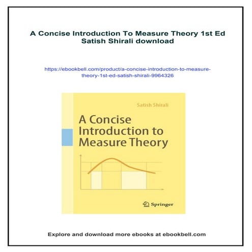 A Concise Introduction To Measure Theory 1st Ed Satish Shirali | PDF