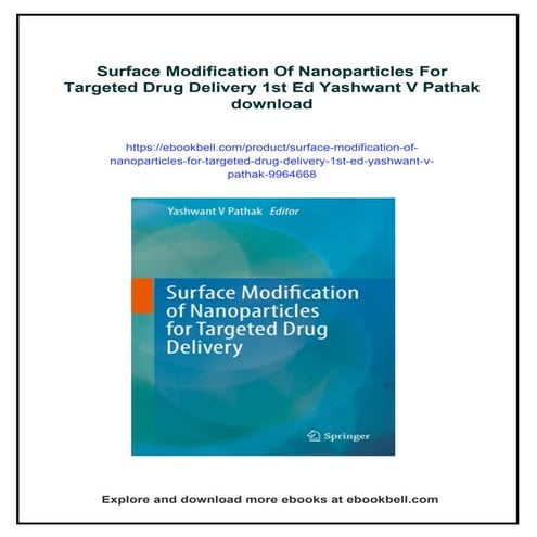 Surface Modification Of Nanoparticles For Targeted Drug Delivery 1st Ed Yashwant V Pathak | PDF