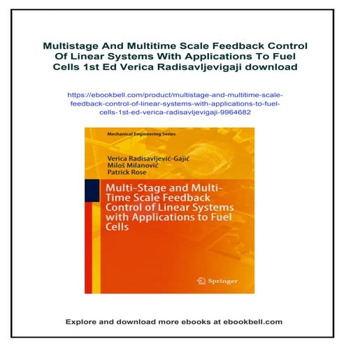 Multistage And Multitime Scale Feedback Control Of Linear Systems With Applications To Fuel ...