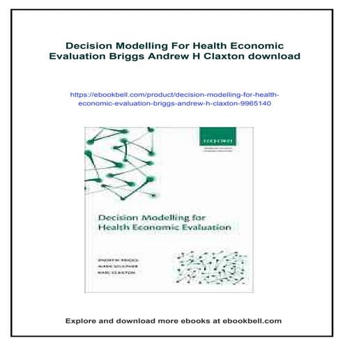Decision Modelling For Health Economic Evaluation Briggs Andrew H ...