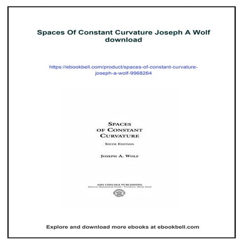 Spaces Of Constant Curvature Joseph A Wolf | PDF