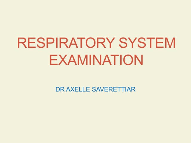 Examination of the respiratory system | PPT