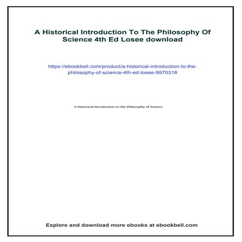 A Historical Introduction To The Philosophy Of Science 4th Ed Losee | PDF