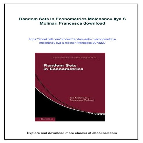 Random Sets In Econometrics Molchanov Ilya S Molinari Francesca | PDF
