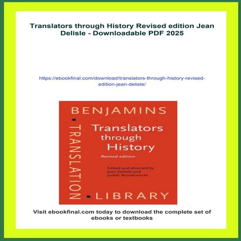 Translators through History Revised edition Jean Delisle | PDF