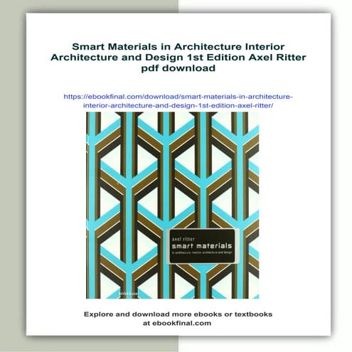 Smart Materials in Architecture Interior Architecture and Design 1st ...