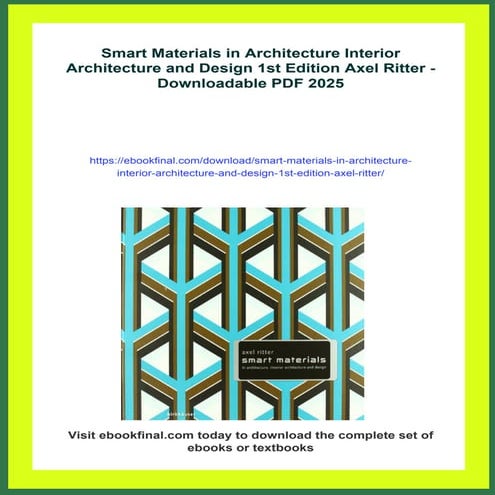 Smart Materials in Architecture Interior Architecture and Design 1st ...