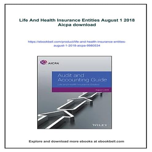 Life And Health Insurance Entities August 1 2018 Aicpa | PDF