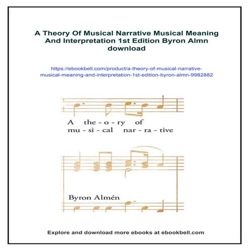 A Theory Of Musical Narrative Musical Meaning And Interpretation 1st ...