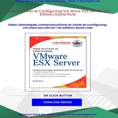 How to Cheat at Configuring Vm Ware ESX Server 1st Edition David Rule | PDF