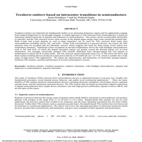 Terahertz spectroscopy | PDF