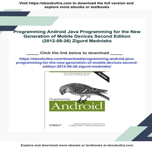Programming Android Java Programming For The New Generation Of Mobile 5352