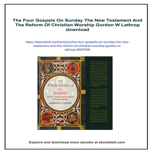 The Four Gospels On Sunday The New Testament And The Reform Of ...