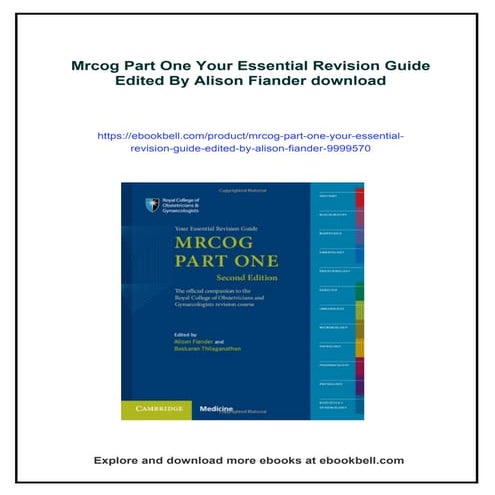 Mrcog Part One Your Essential Revision Guide Edited By Alison Fiander | PDF