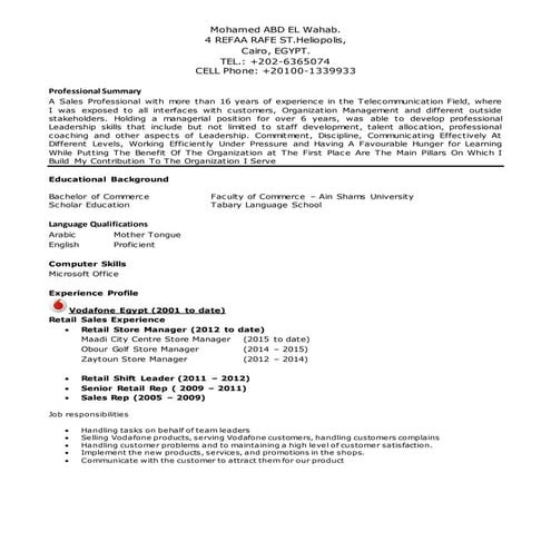 Ahmed Tarek's CV | DOC