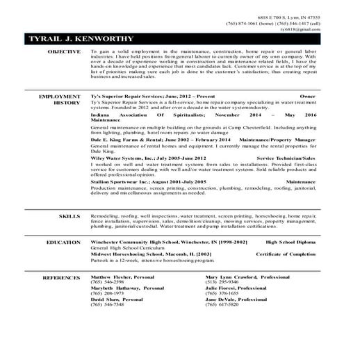 Tyrail Resume | DOCX | Business and Finance