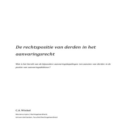 Carlos Winkel - Masterscriptie - De rechtspositie van derden in het ...