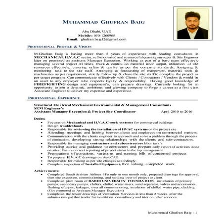 CV -MR.BAIG new resume | PDF