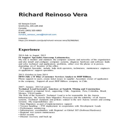 Resume - Ricardo Vergara Navarro | PDF