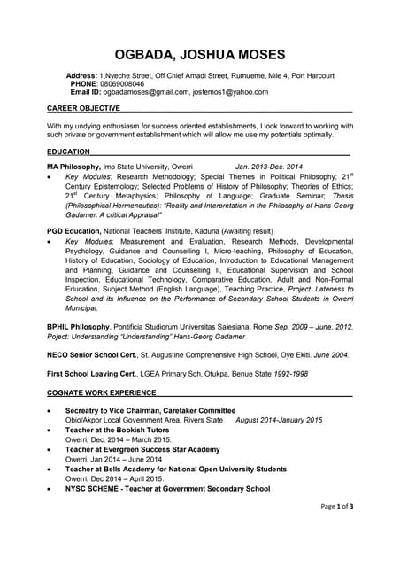CURRICULUM VITAE | PDF