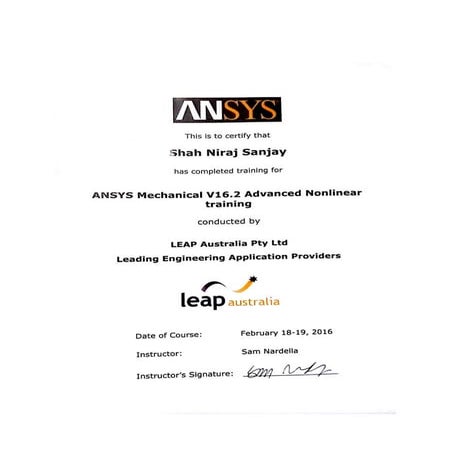 Ansys Certificate | PDF
