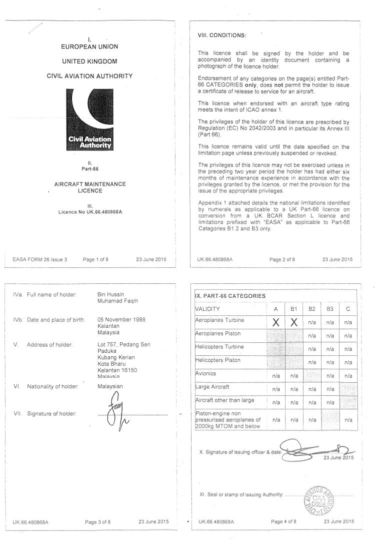 EASA LICENCE COPY