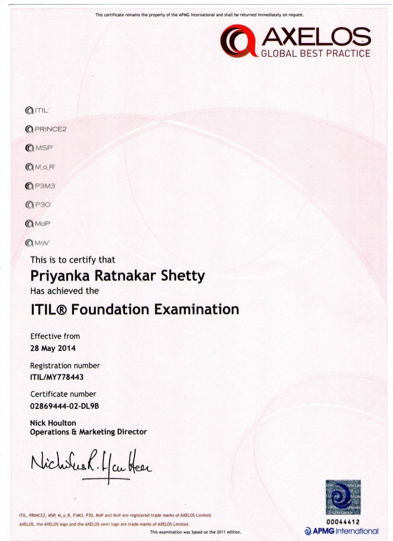 Itil Certificate
