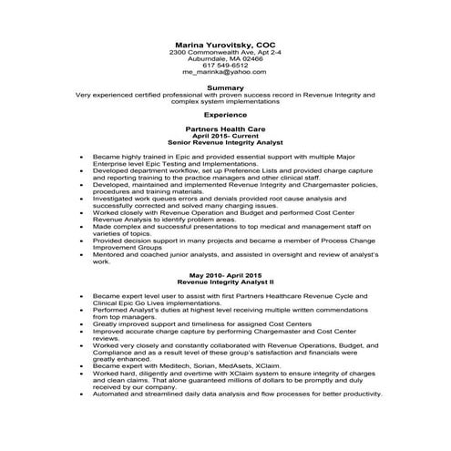 Marina_Resume_June2016 | DOC