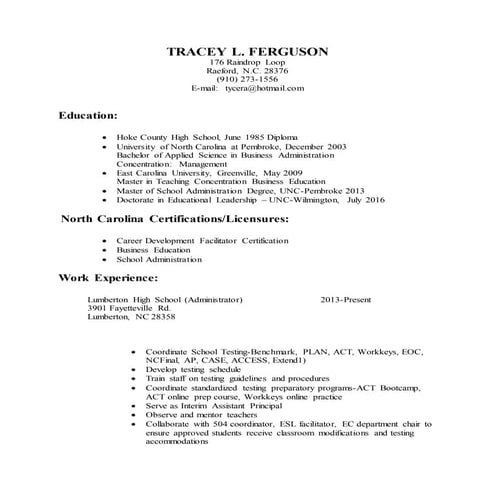 Ed.D Resume | DOCX