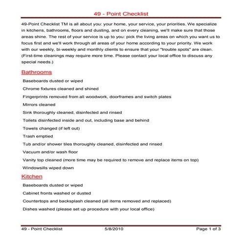 49 point checklist | PDF