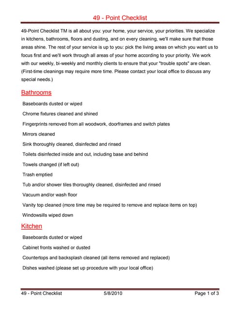 Office Cleaning Checklist | PDF