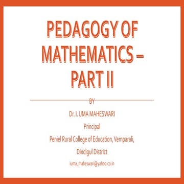4a. Pedagogy of Mathematics (Part II) - Geometry (Ex 4.1) | PPT