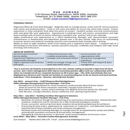 Sue Howard CV Feb 2015 | DOC