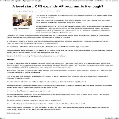 CPS expands AP program | PDF
