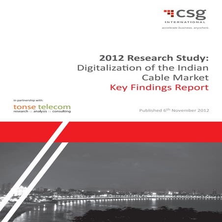 CSG International - India Cable Digitization - Key Findings Report | PDF