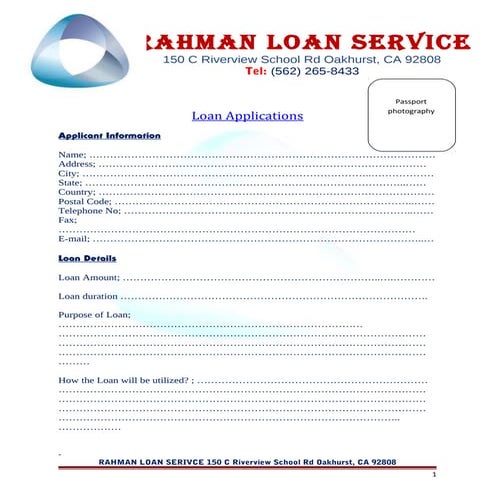 Loan Application form (1) | DOC