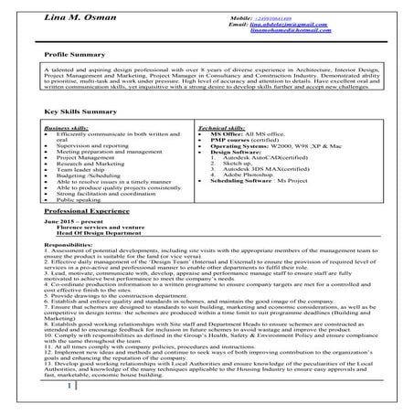 Lina Mohamed CV | PDF