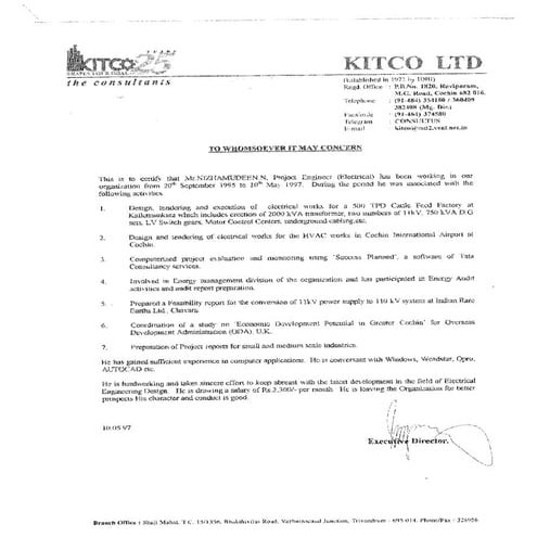 Appreciation letter - KITCO | PDF
