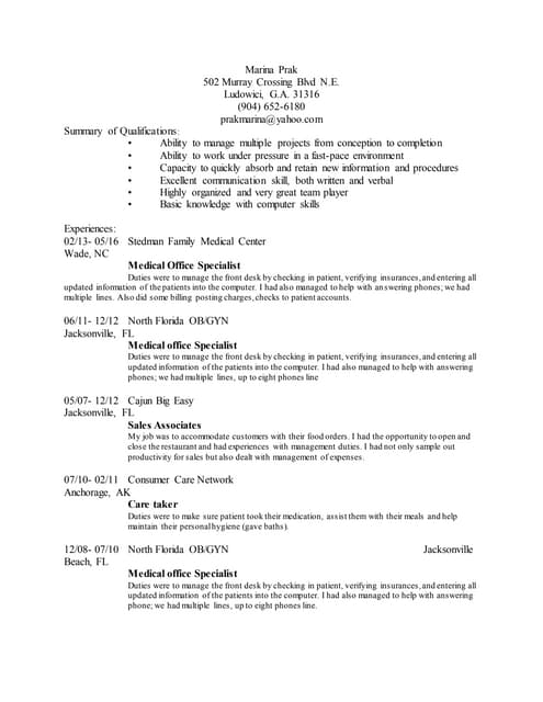 Janette Lee Carosone Resume (1) | DOCX | Healthcare Industry | Industries