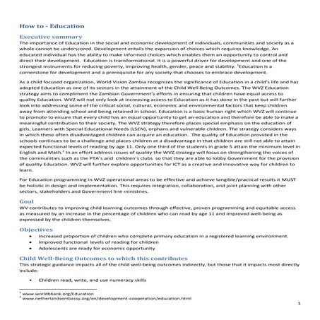 Education Strategy Document 2013 | PDF